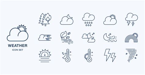 Weather Forecast Outline Icon Set 10398370 Vector Art At Vecteezy