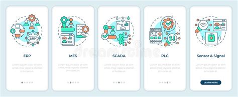 Automation Pyramid Onboarding Mobile App Screen Stock Vector Illustration Of User