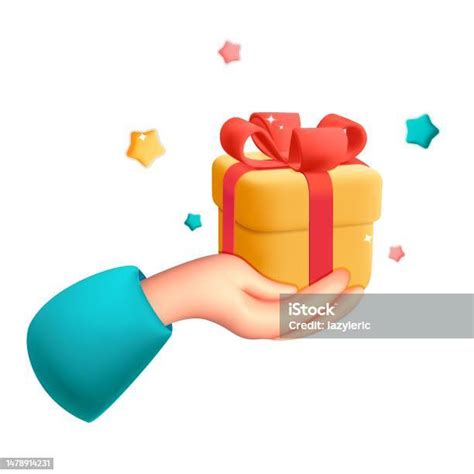 3d 벡터 인간의 손을 잡고 빨간 리본 활 디자인 그림이 있는 선물 상자를 제공합니다 0명에 대한 스톡 벡터 아트 및 기타 이미지 0명 3차원 형태 공중 부양
