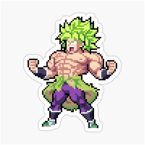 Broly Super Full Power Super Saiyan Pixel Edition Sticker For Sale By
