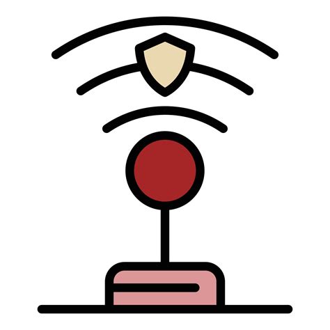 Protected Wifi Icon Color Outline Vector 15145396 Vector Art At Vecteezy
