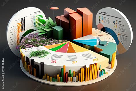 Big Data Analytics Report Infographic With Graph And Chart On Abstract Background Distribution