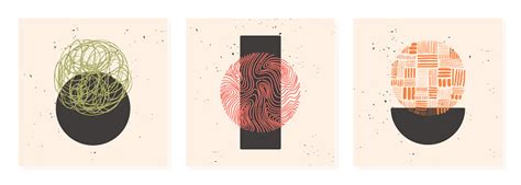 잉크 연필 브러시로 만든 손으로 그린 패턴의 벡터 포스터 세트 타점 점 스트로크 줄무늬 선의 기하학적 낙서 모양 소셜 미디어