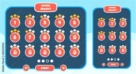 Level Selection Screen Game Ui Game Ui Set On The Funny Background