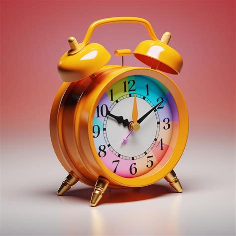 Premium Ai Image Simple Random Color Alarm Clock With Minimalism