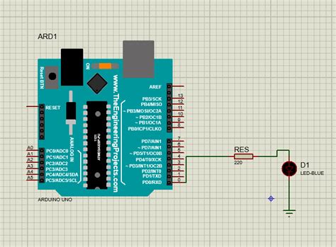 simulasi led blink pada arduino menggunakan proteus 8 enfys