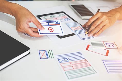 Premium Photo Creative Web Designer Planning Application And