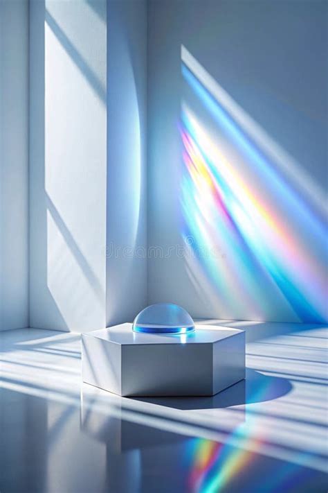 Blue Light Refraction With Prism Effect For Product Display