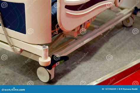 Automated Bed In Ward For Patient Or Use In A Hospita Stock Image