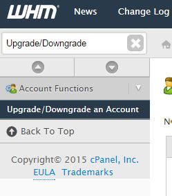 Upgrading Downgrading A CPanel Account WHM Reseller Account Cloudabove