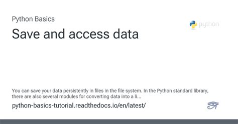 Save And Access Data Python Basics 2510