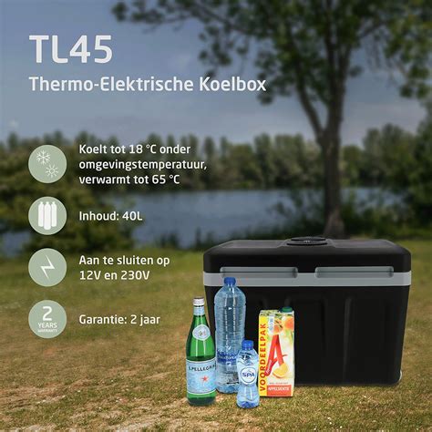 Thermo Electric Cool Box Tl45 Anthracite Acdc 12v230v Travellife