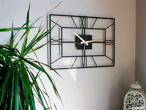 Rectangle Wall Clock Oversized Silent Metal Wall Clock Mantel Clockmodern Wall Decor