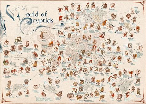 Cryptids World Map Rinterestingasfuck