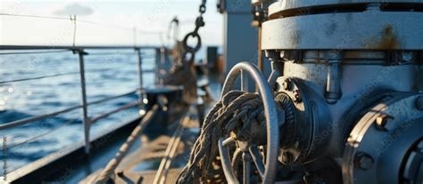 Forward Port Side Mooring Winch And Anchor Windlass With Chain And