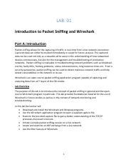 Introduction To Packet Sniffing With Wireshark Lab Overview Course Hero