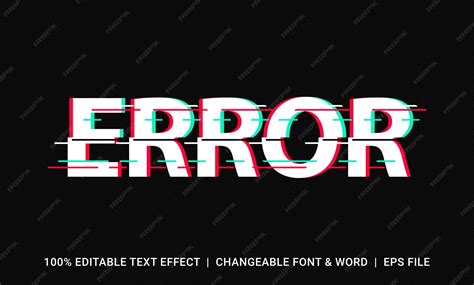 Premium Vector Error Glitch Text Typography Effect Custom Editable Premium Vector Error Glitch Text Typography Effect Custom Editable