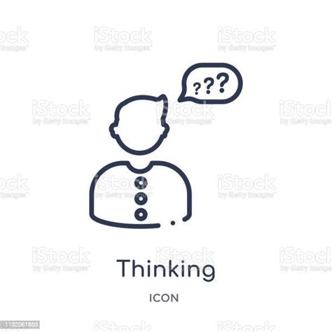 디지털 경제 개요 컬렉션에서 선형 사고 아이콘입니다 얇은 라인 생각 벡터 흰색 배경에 고립 생각 하는 유행 그림 교육에 대한 스톡 벡터 아트 및 기타 이미지 Istock