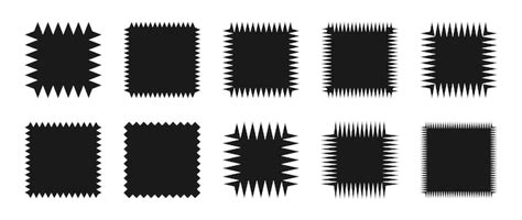 Premium Vector Zig Zag Edge Square Shape Set Jagged Elements Collection Graphic Design
