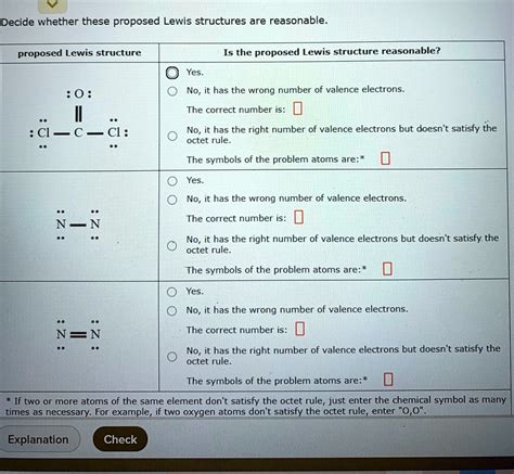 SOLVED Decide Whether These Proposed Lewis Structures Are Reasonable Proposed Lewis Structure
