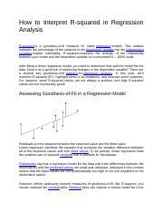 R Square Docx How To Interpret R Squared In Regression Analysis R Squared Is A Goodness Of Fit