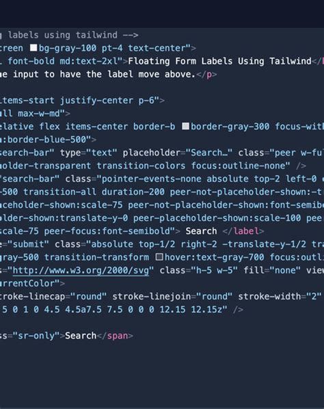 Floating Form Labels In Tailwind Steven Steinwand