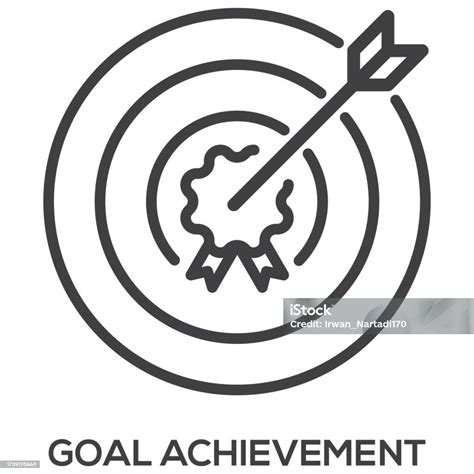 목표 달성 아이콘 비즈니스 개념입니다 현대 기호 선형 픽토그램 윤곽선 기호 간단한 얇은 선 벡터 디자인 요소 템플릿 결심에 대한 스톡 벡터 아트 및 기타 이미지 Istock
