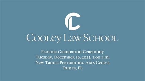 Cooley Law School Florida Graduation Ceremony Tuesday December 16