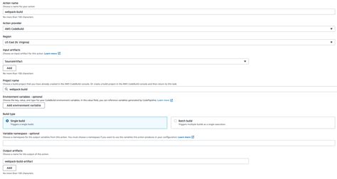 Amazon Web Services How To Configure Aws Codebuild With Webpack