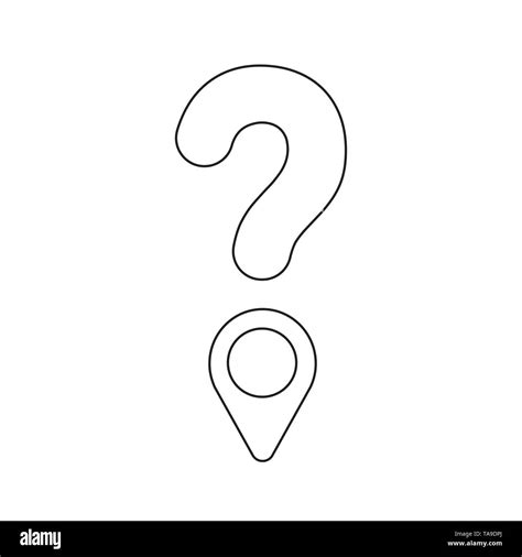 Vector Icon Concept Of Question Mark With Pointer Black Outlines Stock