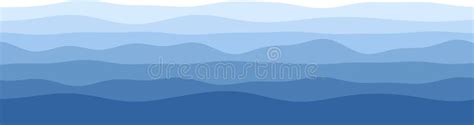 Abstract Blue Wave Pattern With Layered Oceanic Design Stock Vector