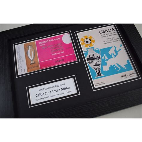 1967 European Cup Final Celtic A4 Photo Display Framed Lisbon Lions