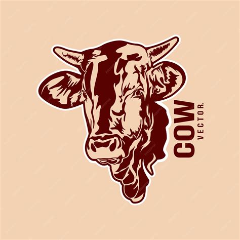 Premium Vector Cow Head Vector Illustration
