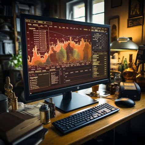 premium photo data on a computer screen in an office