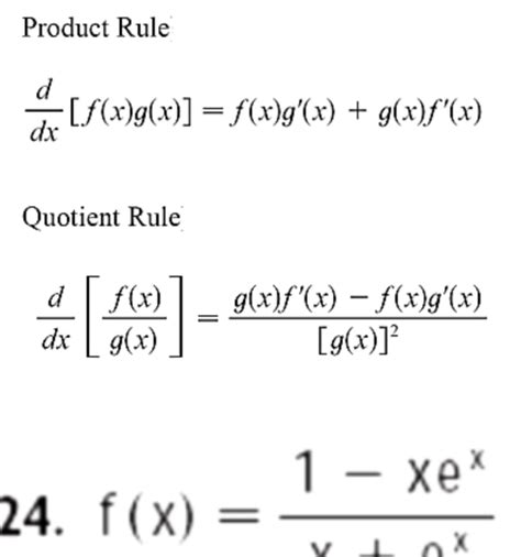 Answered Product Rule D Dx X G X F X G X G X F X Quotient Rule D F X