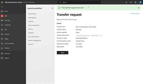 将 Azure 订阅、预留或节省计划（根据 Azure 计划）转移到另一个 Csp 合作伙伴 Partner Center