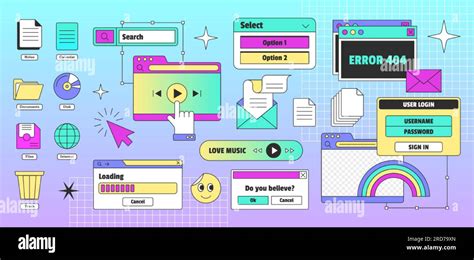 Vaporwave Pc Desktop With User Interface Elements In Trendy Y2k Retro