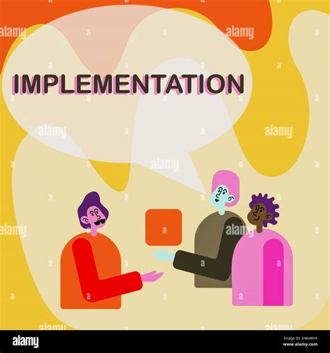 Conceptual Display Implementation Business Concept The Process Of Making Something Active Or