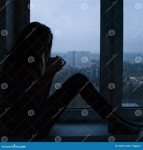 Silhouette D Une Jeune Belle Fille Photo Stock Image Du Ville Beau