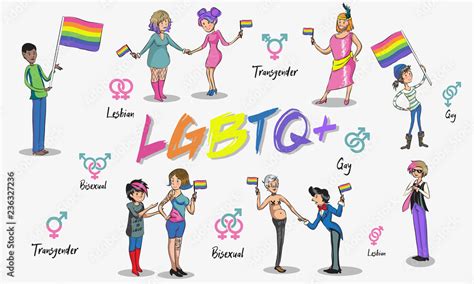 Lgbtq Community Happy Hugging Young People Covered With An Lgbt Rainbow