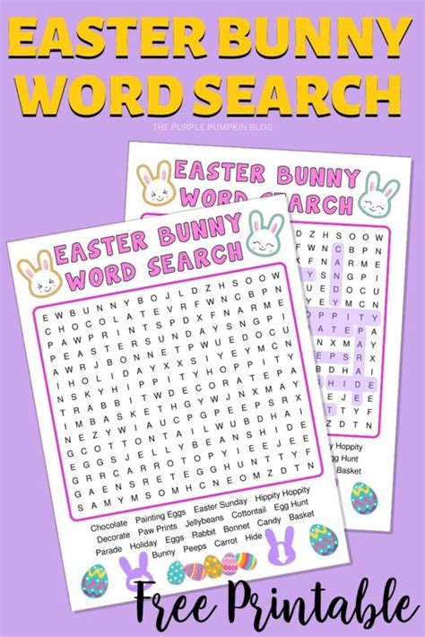 Free Printable Easter Bunny Word Search Indoor Easter Activities
