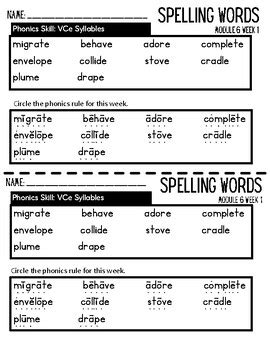 HMH Into Reading St Grade Challenge Spelling Words Module TPT