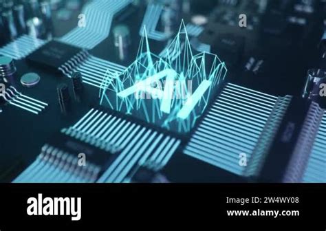 Abstract Artificial Intelligence On A Printed Circuit Board Technology And Engineering Concept