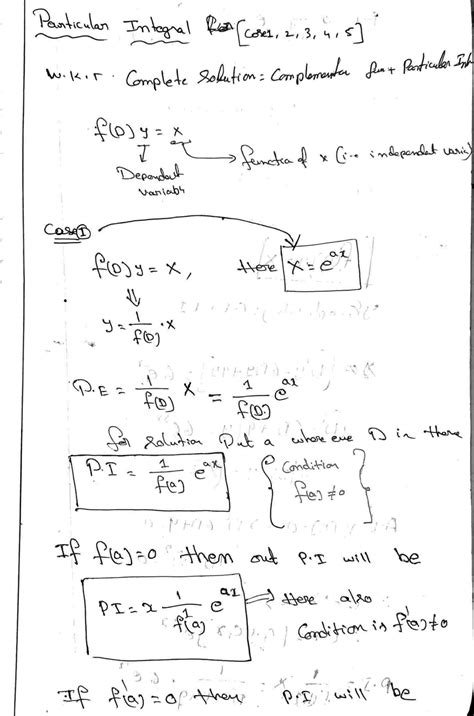 Non Homogeneous Differential Equations Hand Written Notes In  Format