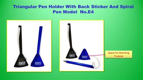 Blue Black Plastic Triangular Pen Holder With Back Sticker At Best