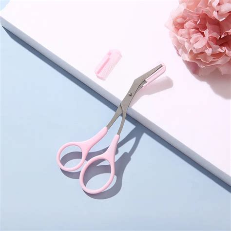 눈썹 트리머 가위 빗 속눈썹 헤어 가위 클립 쉐이핑 눈썹 면도기 손질 wenkbrauw 트리머 AliExpress