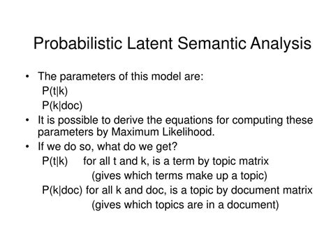 Ppt Lecture 5 Probabilistic Latent Semantic Analysis Powerpoint