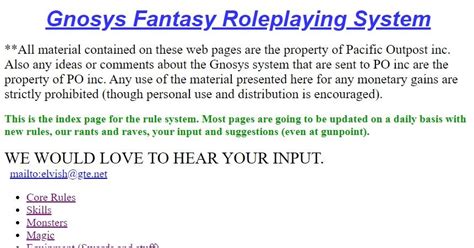 Gnosys Fantasy Roleplaying System Rpg Item Rpggeek