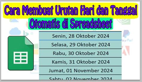 Cara Membuat Urutan Hari Dan Tanggal Otomatis Di Spreadsheet Neicytekno