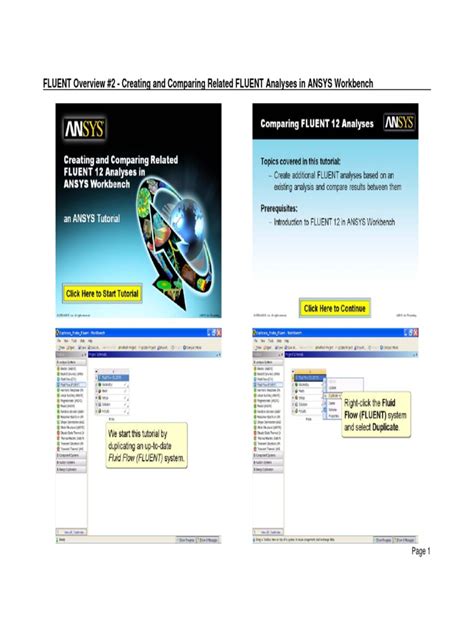 Fluent Overview 2 Creating And Comparing Related Fluent12 Analyses In